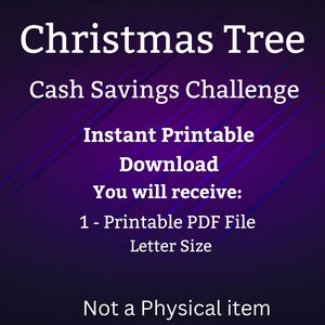 Christmas Tree Savings Challenge Printable for Holiday Evergreen Tree ...