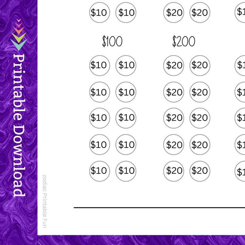 Christmas Savings Challenge Printable for Christmas Countdown Cash ...