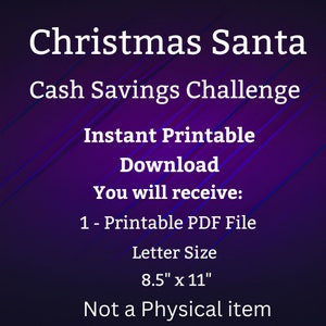 Save Money for Christmas Challenge Printable for Holiday Countdown Cash ...