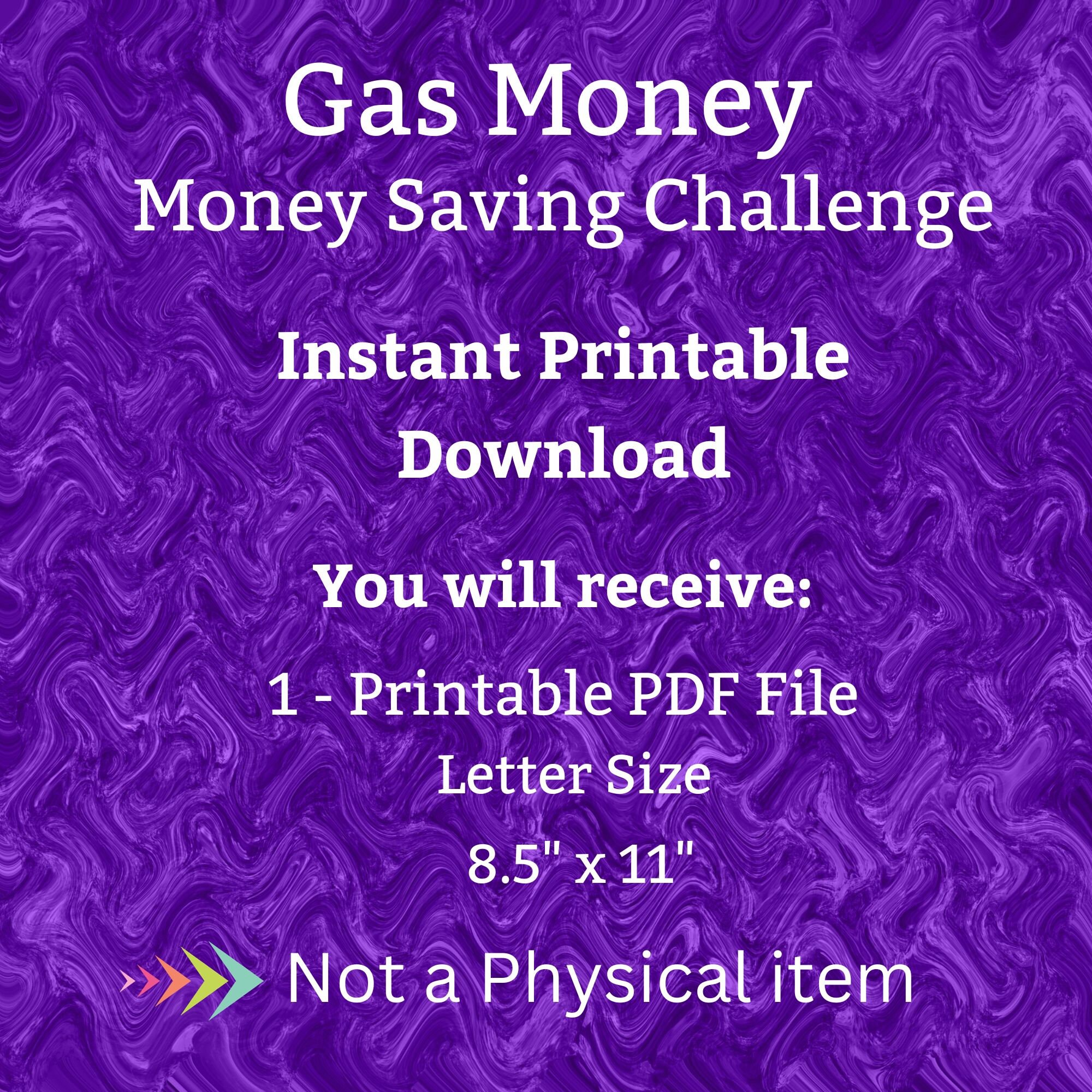 Car Gas Savings Challenge Printable for Car Gasoline for Automobile for ...