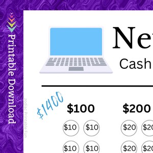 Laptop Savings Challenge Printable College School Student Computer ...