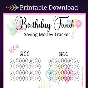 Birthday Savings Challenge Printable Insert, A6 Budget Tracker (PDF) - Etsy
