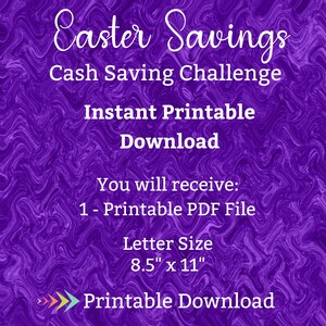 Easter Saving Challenge Printable for Easter Basket Easter Egg Hunt for Kids Children Girls Boy ...
