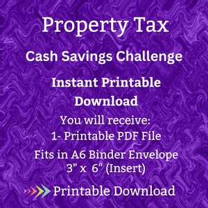 A6 Property Tax Savings Challenge Printable for Real Estate Tax for ...
