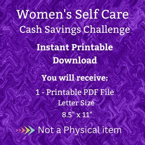 Self Care Savings Challenge Printable for Women's Taking Care of Body ...