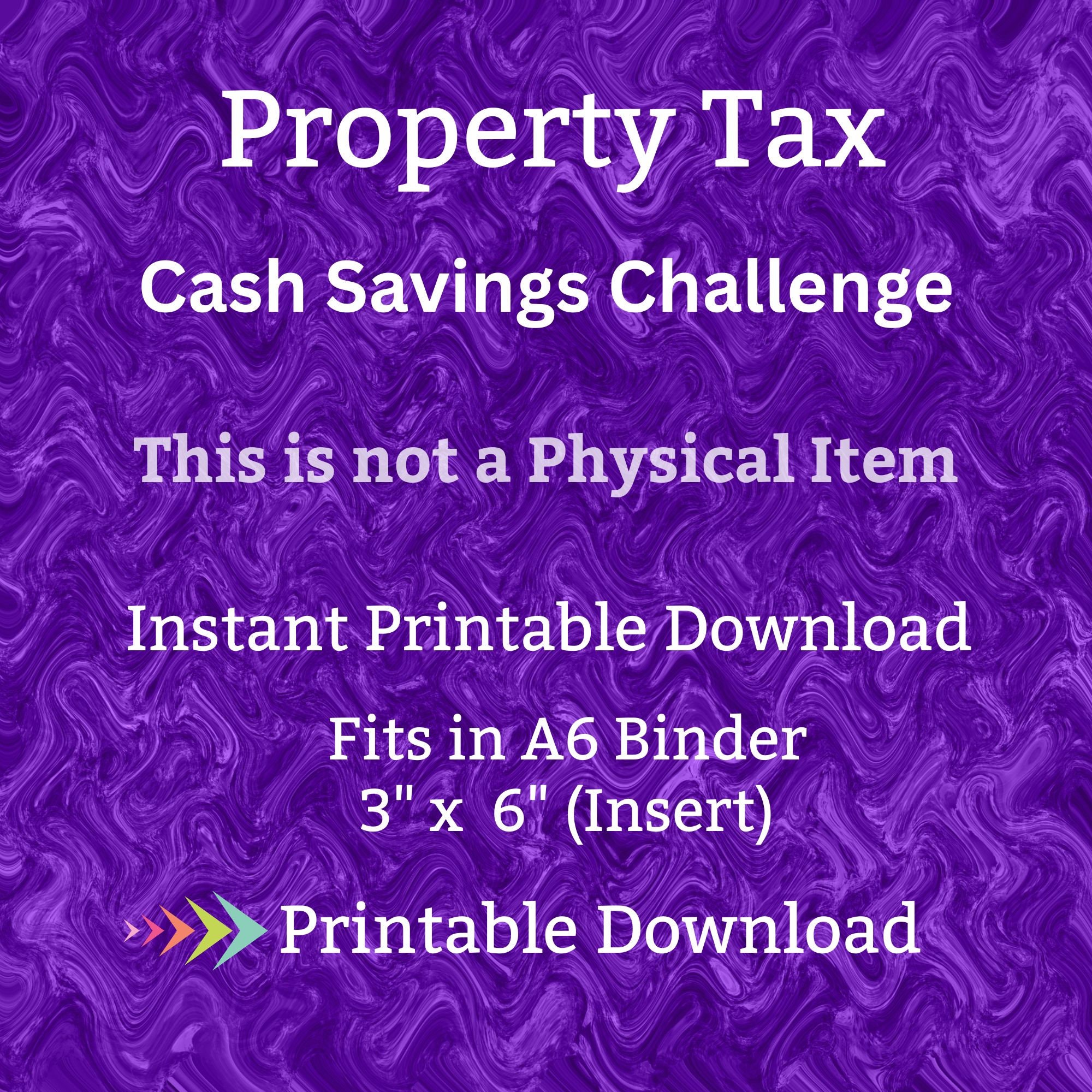 A6 Property Tax Savings Challenge Printable for Real Estate Tax for ...