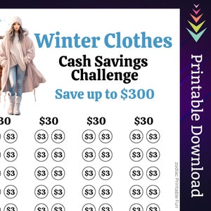 Women Winter Clothes Savings Challenge Printable for Ladies Warm Winter ...