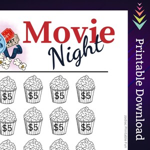 Movie Savings Challenge Printable for Family Night Out Money Saving ...