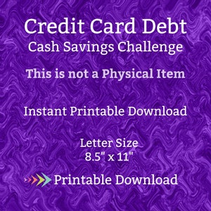 Credit Card Debt Payoff Tracker Saving Challenge Printable - Etsy