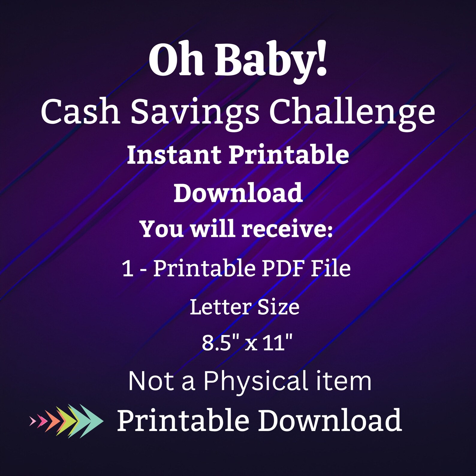 Baby Must Haves Savings Challenge Printable for Newborn Girl Money ...