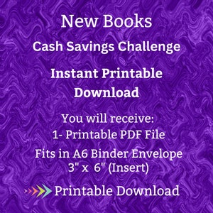 A6 Book Savings Challenge Printable Reading Planner Money Saving Fund ...