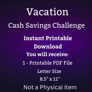 Family Vacation Cash Savings Challenge Printable Travel Destination ...