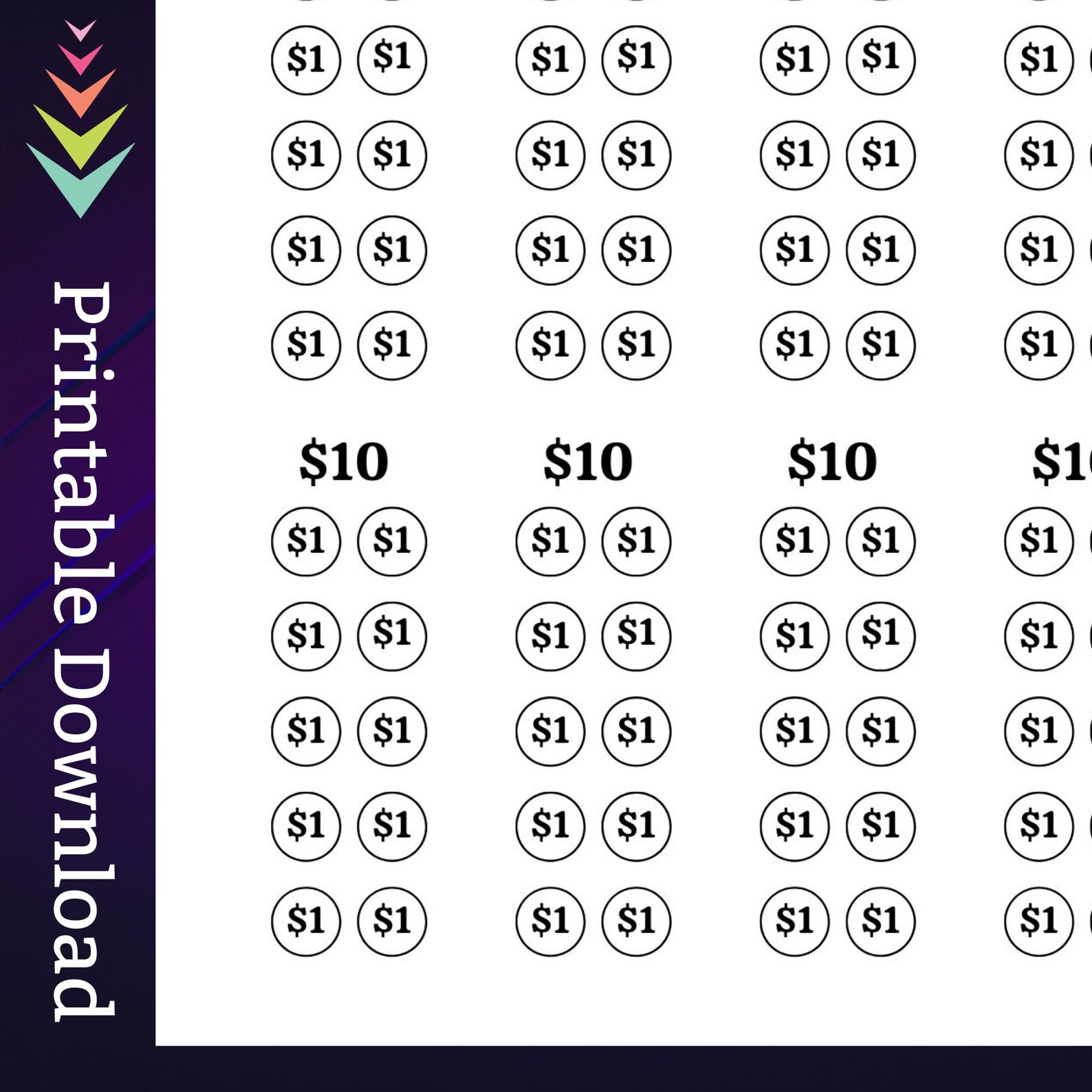 Eating Out Savings Challenge Printable for Family Food Night Out Money ...