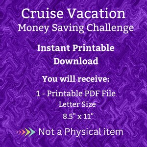 Family Cruise Cash Savings Challenge Printable Vacation Trip Money ...