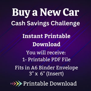 A6 New Car Savings Challenge Printable for First Car Money Saving ...