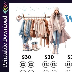 Women Winter Clothes Savings Challenge Printable for Ladies Warm Winter ...