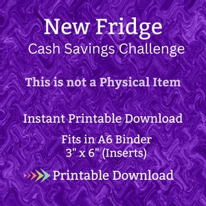 A6 Savings Challenge Printable Insert for New Kitchen Refrigerator ...