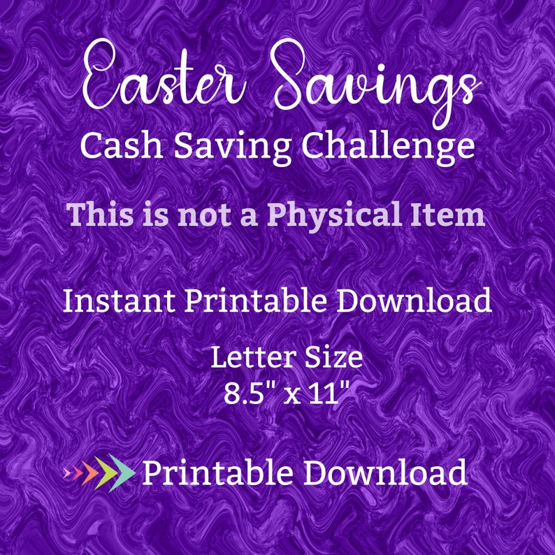 Easter Saving Challenge Printable for Easter Basket Easter Egg Hunt for ...