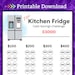 A6 Savings Challenge Printable Insert for New Kitchen Refrigerator ...
