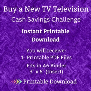 A6 TV Savings Challenge Printable Insert for Family Room Television ...