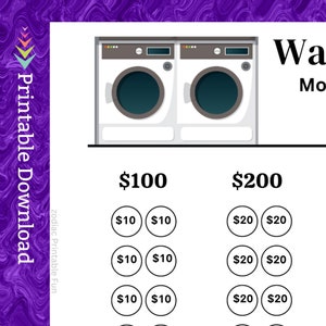 Washer & Dryer Savings Challenge Printable House Cleaning - Etsy