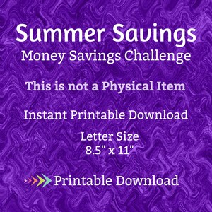 Summer Savings Challenge Printable for Family Vacation Summer ...
