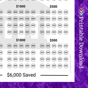 College Planner Savings Challenge Printable University Student Tuition Payment Cash Saving ...