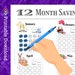 12 Month Savings Challenge Printable - Etsy