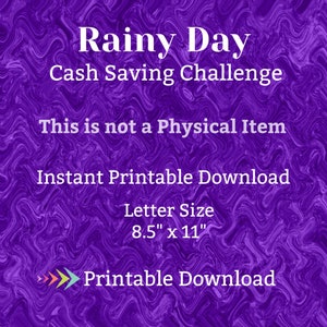 Rainy Day Savings Challenge Printable Household Money Saving Sinking ...