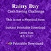 Rainy Day Savings Challenge Printable Household Money Saving Sinking ...