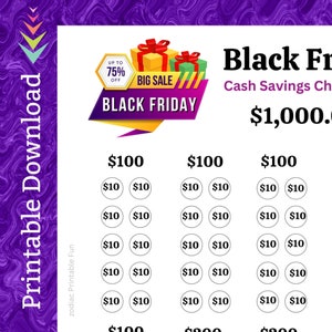Black Friday Savings Challenge Printable Holiday Gift Money Saving ...