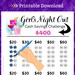 Girls Night Out Savings Challenge Printable for Girls Night Out Money ...