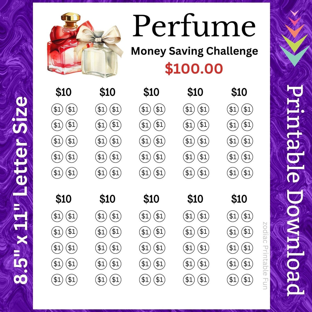 Perfume Savings Challenge Printable for Women Perfume Spray - Etsy UK