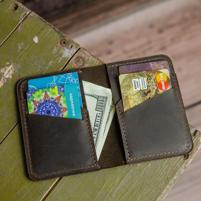 Leather Card Wallet - Etsy