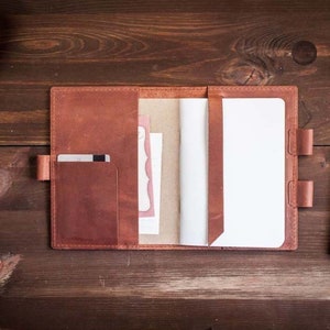 Leather Notebook Cover A6, Small Notebook Cover, Field Notes Cover With ...