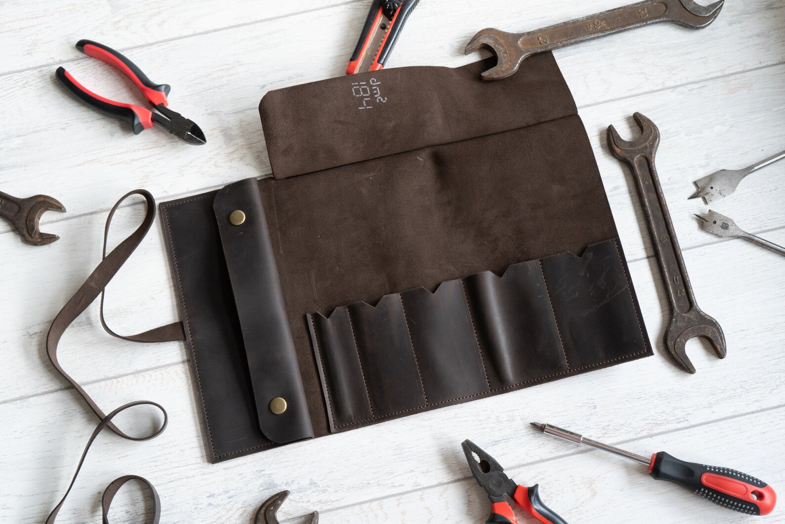Tool Roll for Wrenches,leather Tool Roll,tool Bag for Men,leather Tool ...