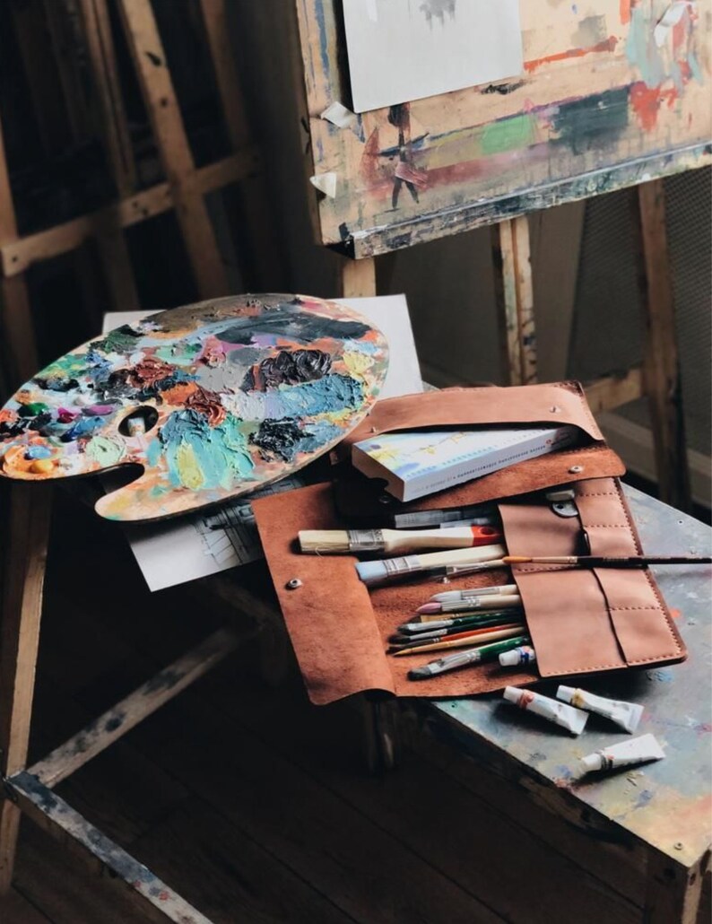 Leather Artist Rollpencil Roll Caseleather Brush - Etsy