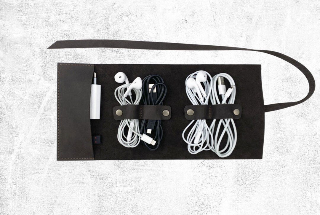 Leather Cord Organizer,leather Cord Holder,charger Organizer,cord ...