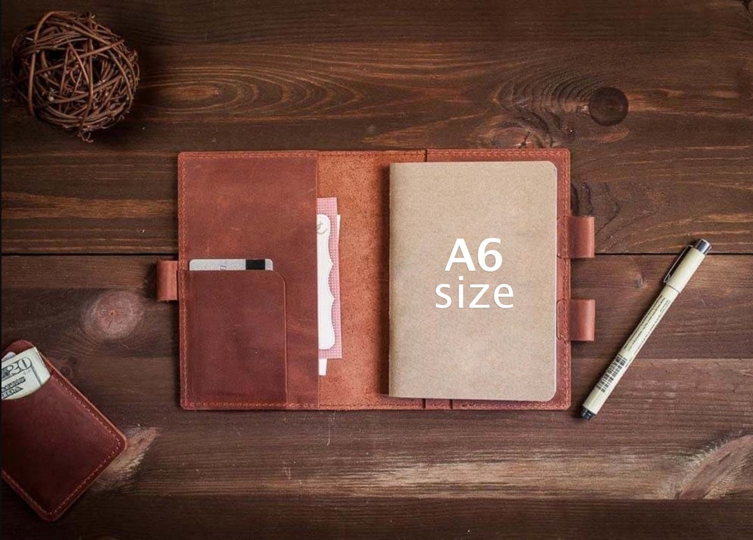 Leather Notebook Cover A6, Small Notebook Cover, Field Notes Cover With ...