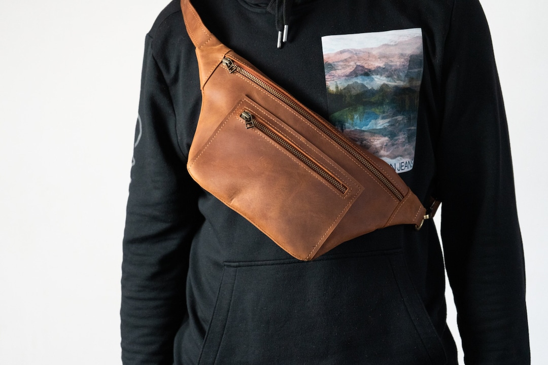 Mens Fanny Pack, Leather Mens Belt Bag, Mens Waist Bag, Custom Fanny ...