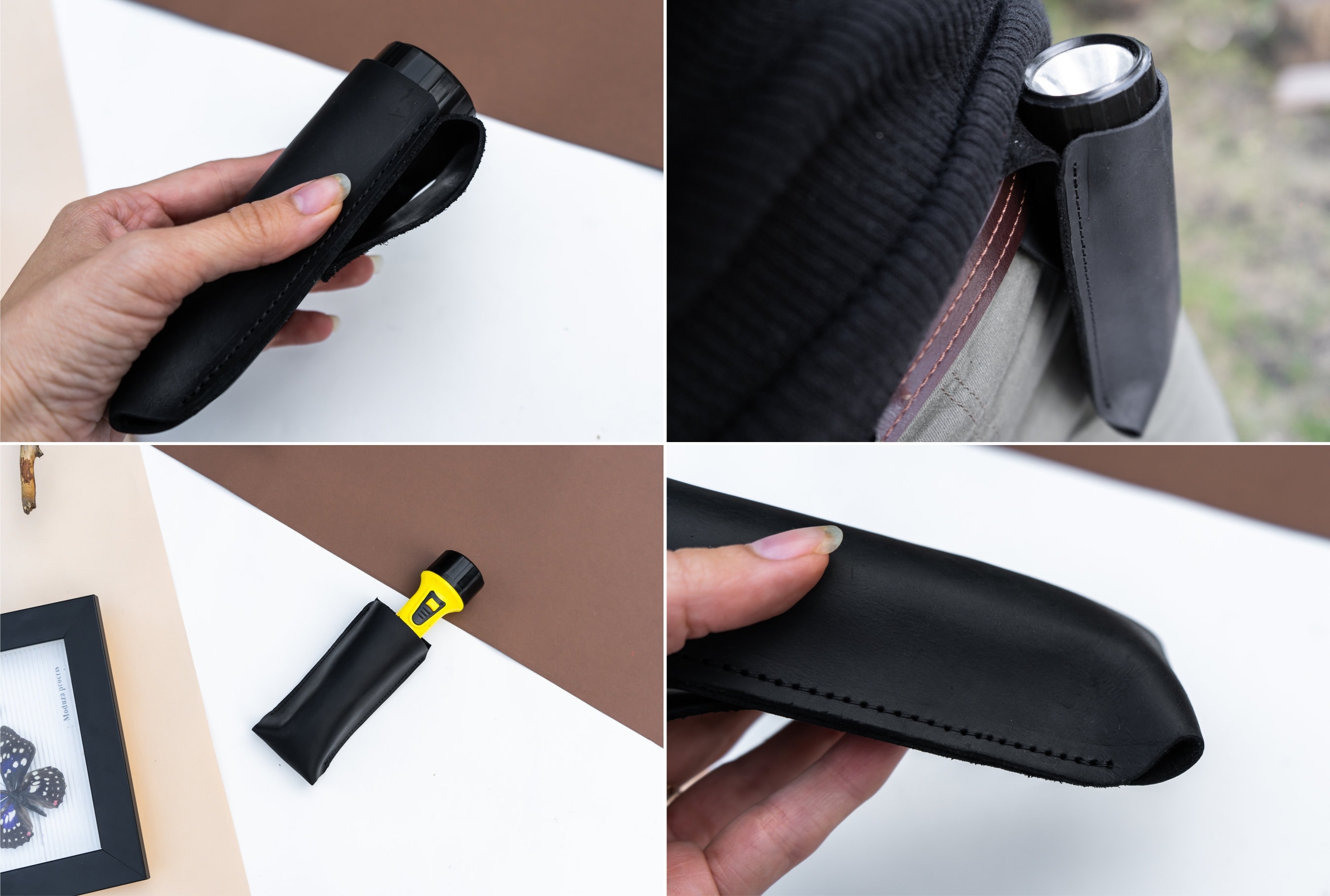 Leather Flashlight Holsterflashlight Belt Carrierleather - Etsy