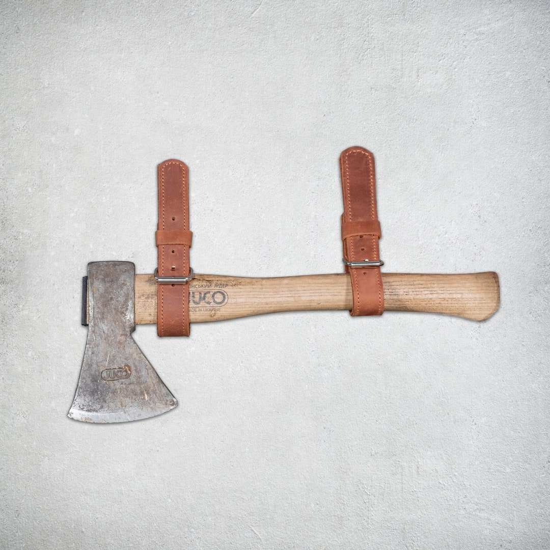 Leather Axe Straps, Hanger Axe Straps, Leather Axe Holder, Wall Straps ...