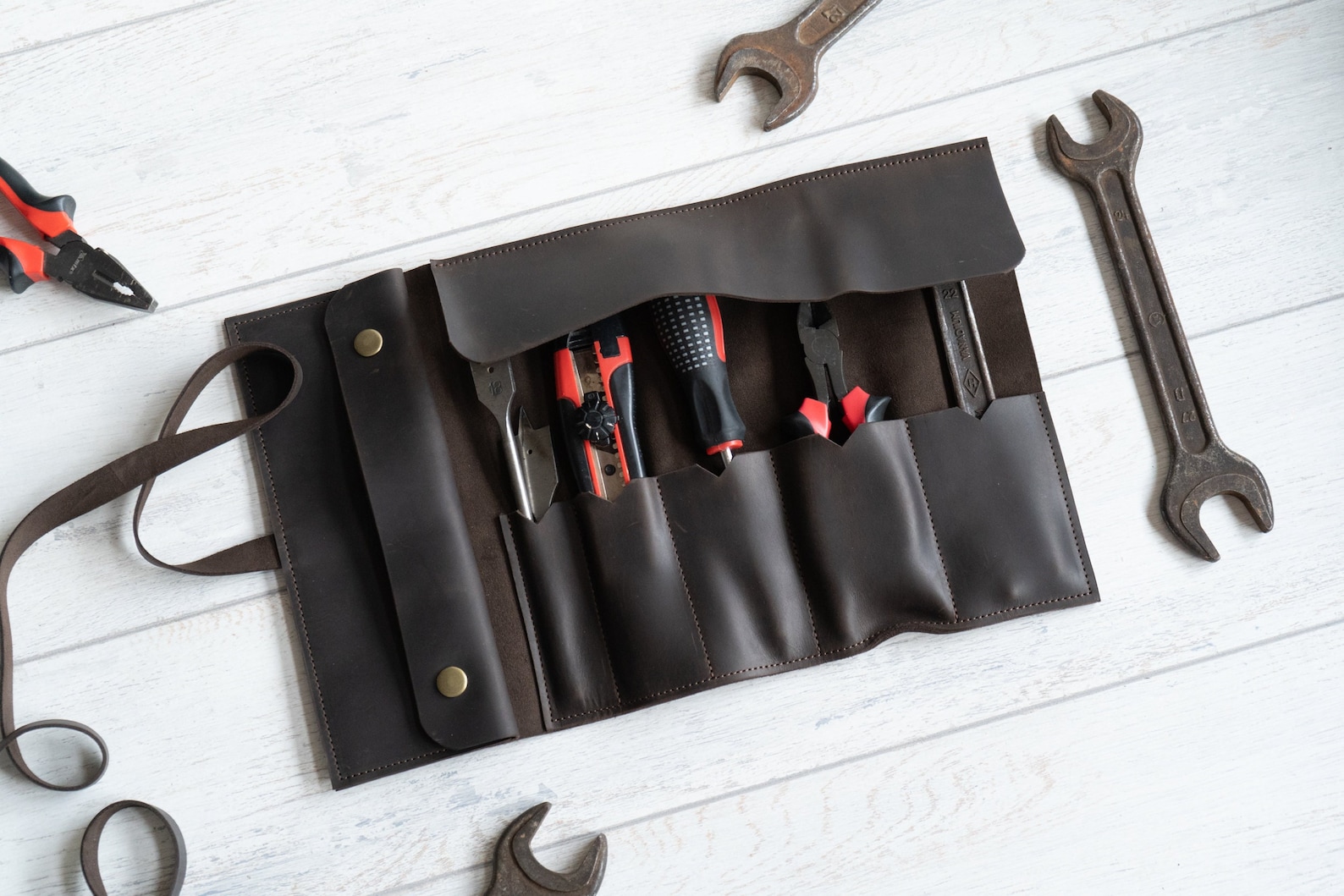 Tool Roll for Wrenches,leather Tool Roll,tool Bag for Men,leather Tool ...