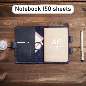 Leather Notebook Cover A6, Small Notebook Cover, Field Notes Cover With ...