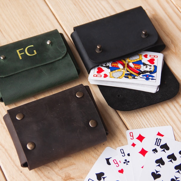 Custom Leather Playing Card Holder - Etsy