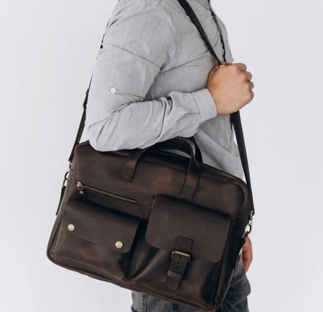 Leather Large Bag for Men, Large Work Bag Men, Work Messenger Bag ...