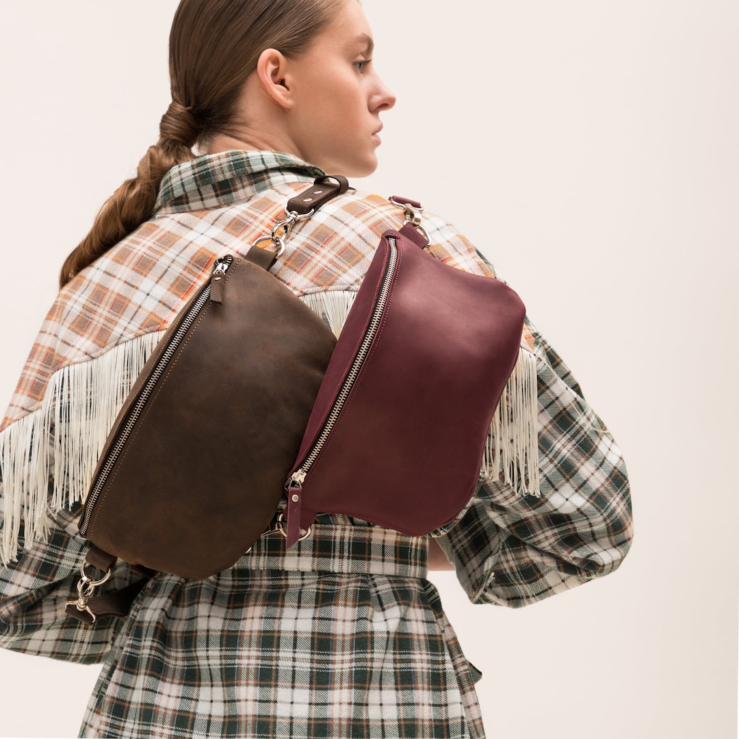 Leather Bum Bag Women, Large Bum Bag, Large Waist Bag, Large Belt Bag ...