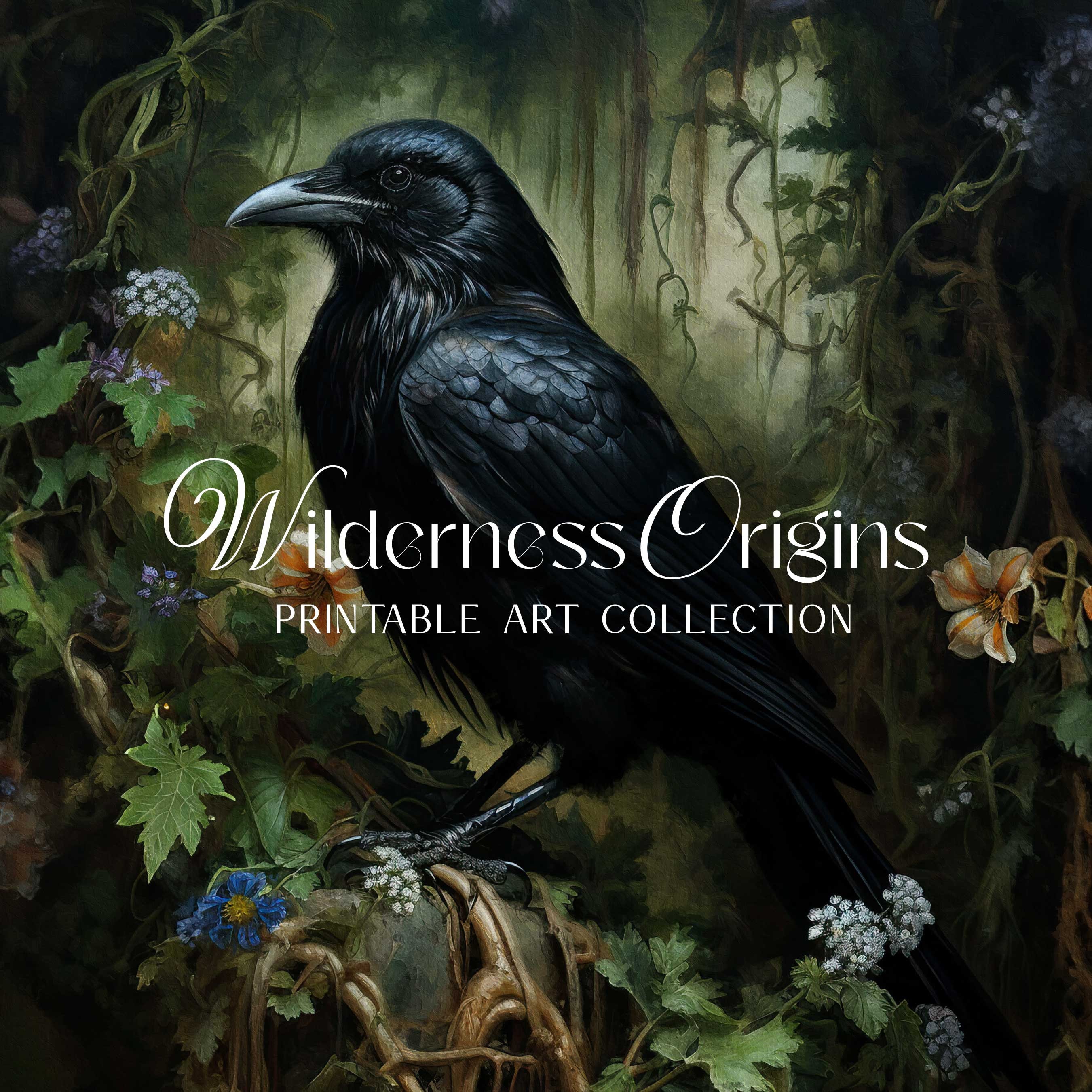 DARK FOREST / Set of 6 / Dark Academia Aesthetic, Flora, Fauna, Moth ...