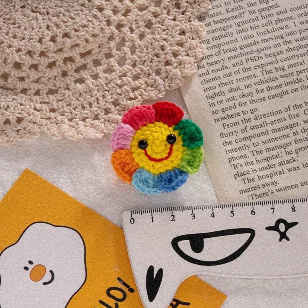 Crochet Sunflower Pin Badge - Etsy