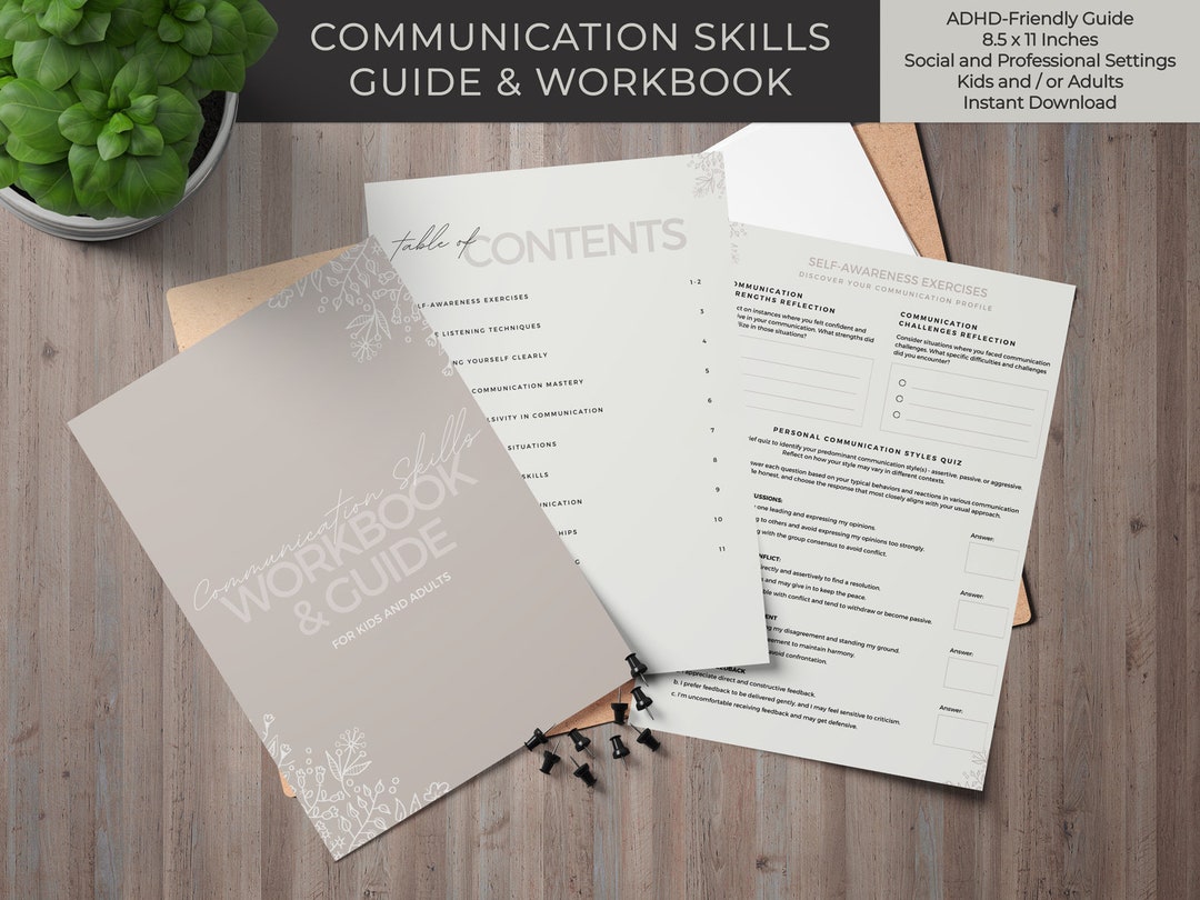 Printable ADHD Communication Skills Guide & Workbook 8.5x11 - Etsy